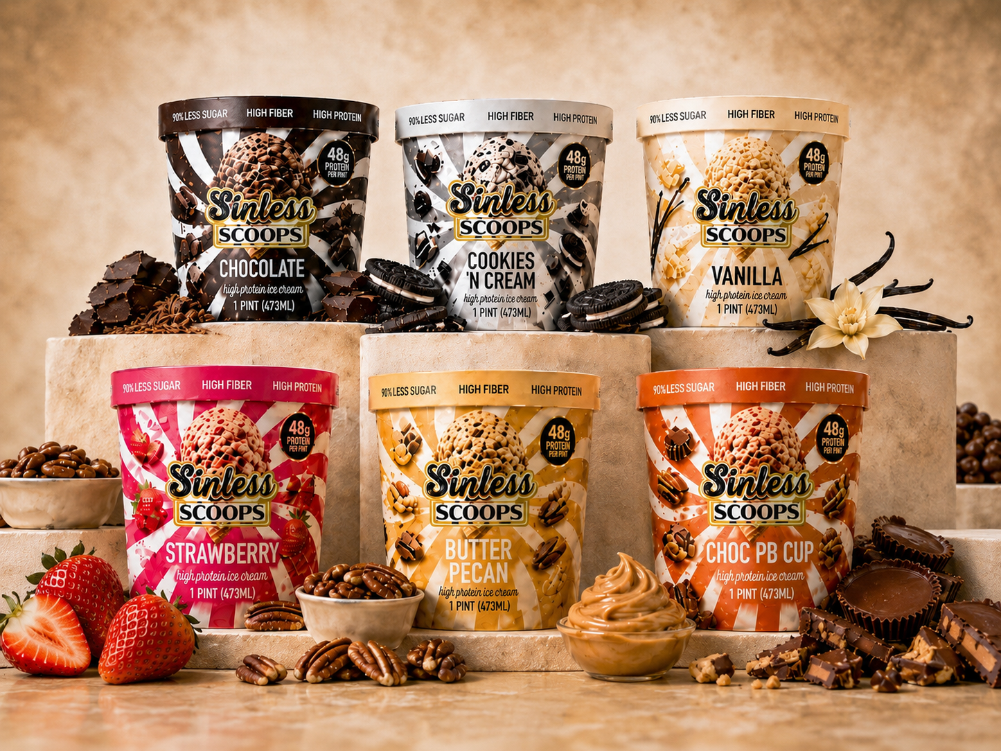 (Assorted 6 Pint) Sinless Six – Sinless Scoops